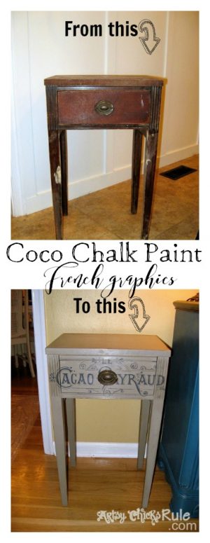 Coco Chalk Paint Antique Side Table - Artsy Chicks Rule®