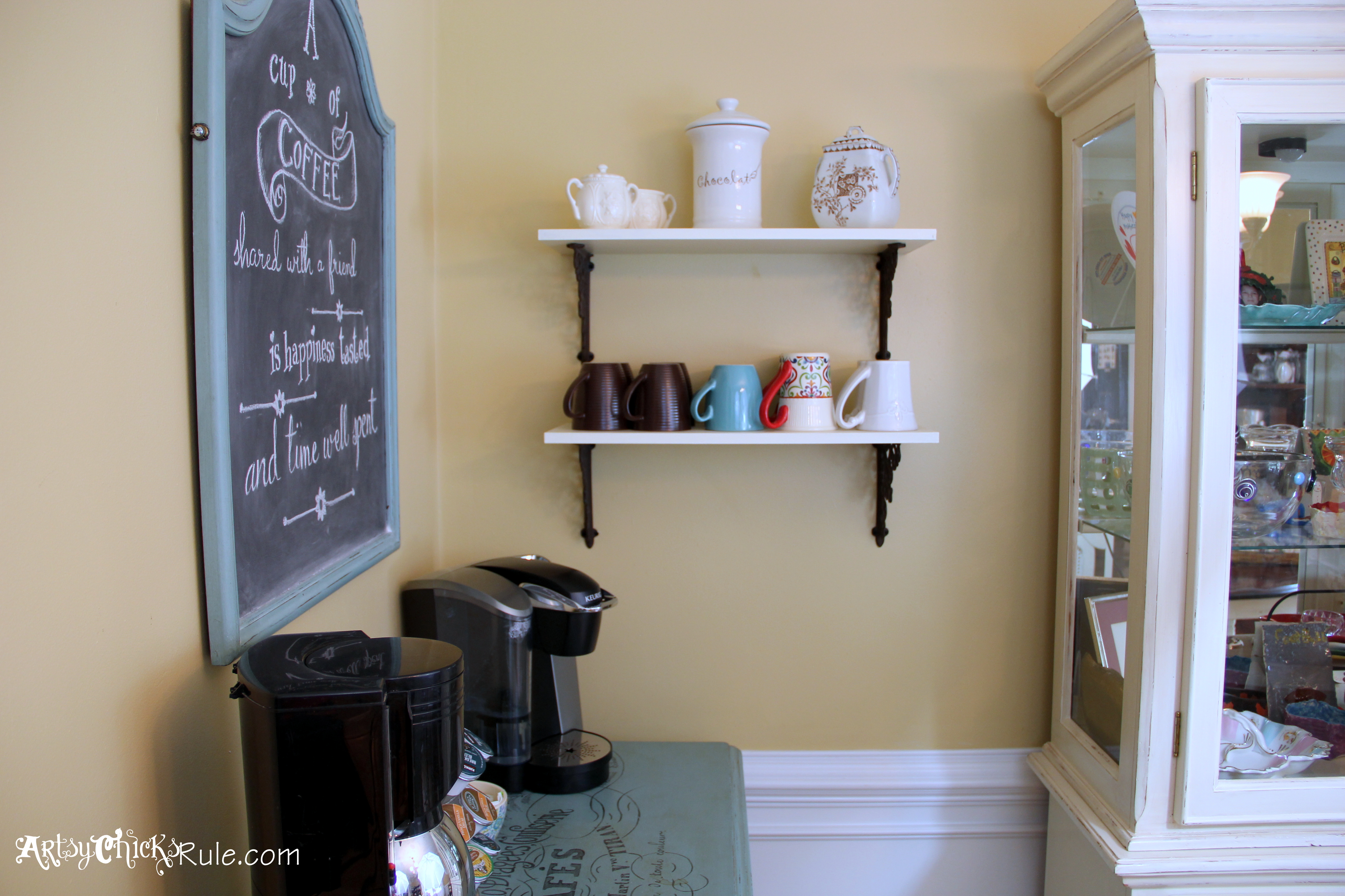 "Coffee Bar" Server w/Shelves - It Moved! - Artsy Chicks Rule®