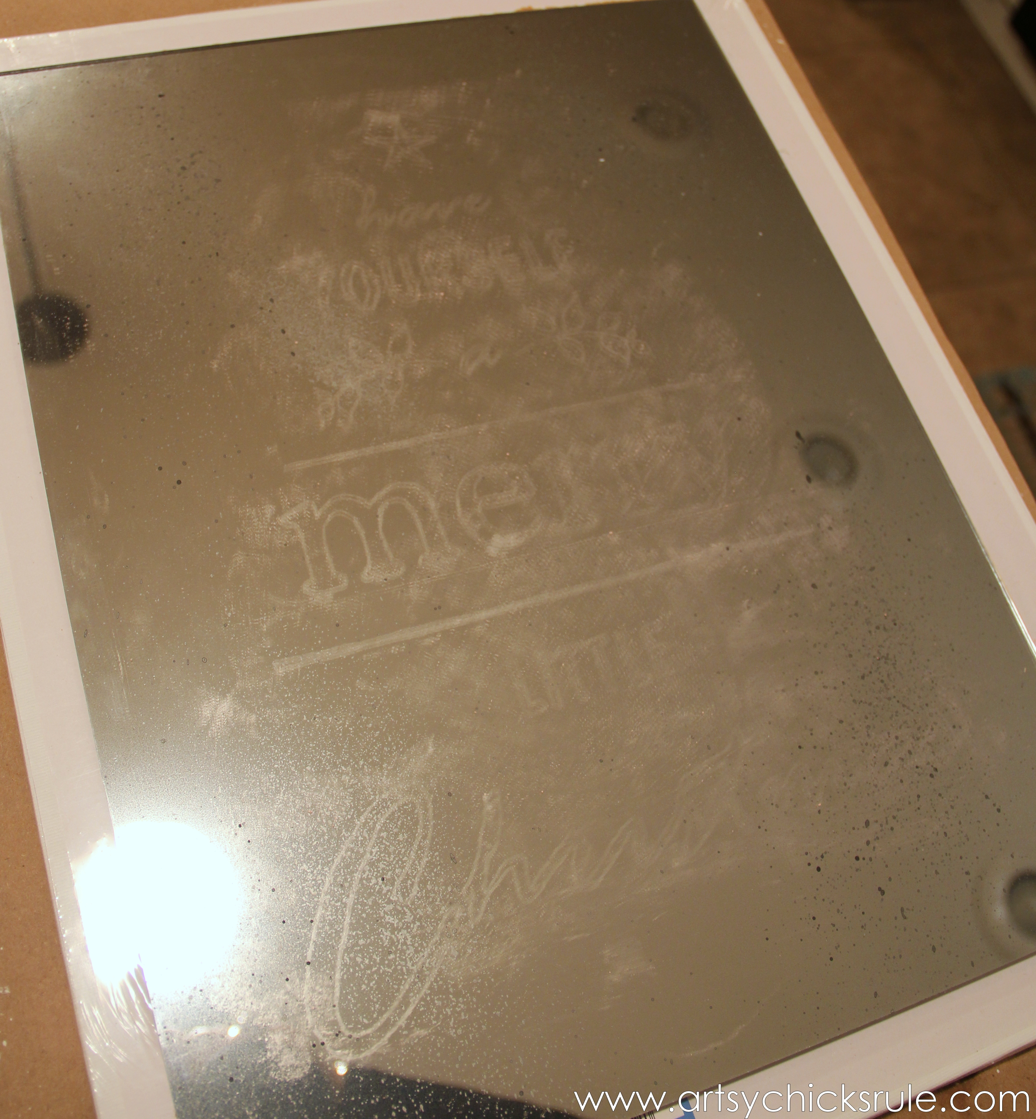 How to Make an Antique Mirror Tutorial (and Christmas sign!!) - Artsy ...