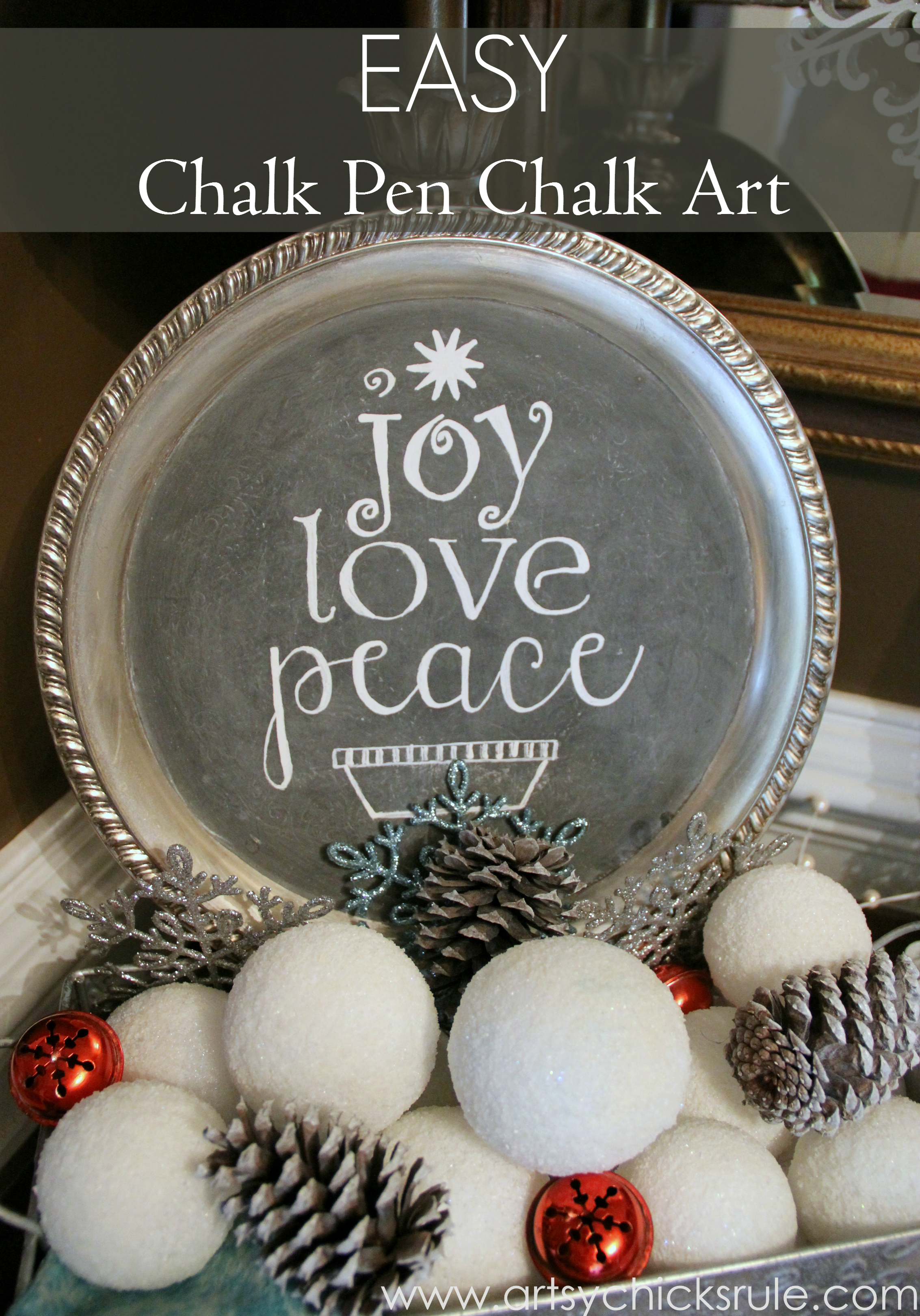 Easy Holiday Chalk Art (with Chalk Pens) - Artsy Chicks Rule®