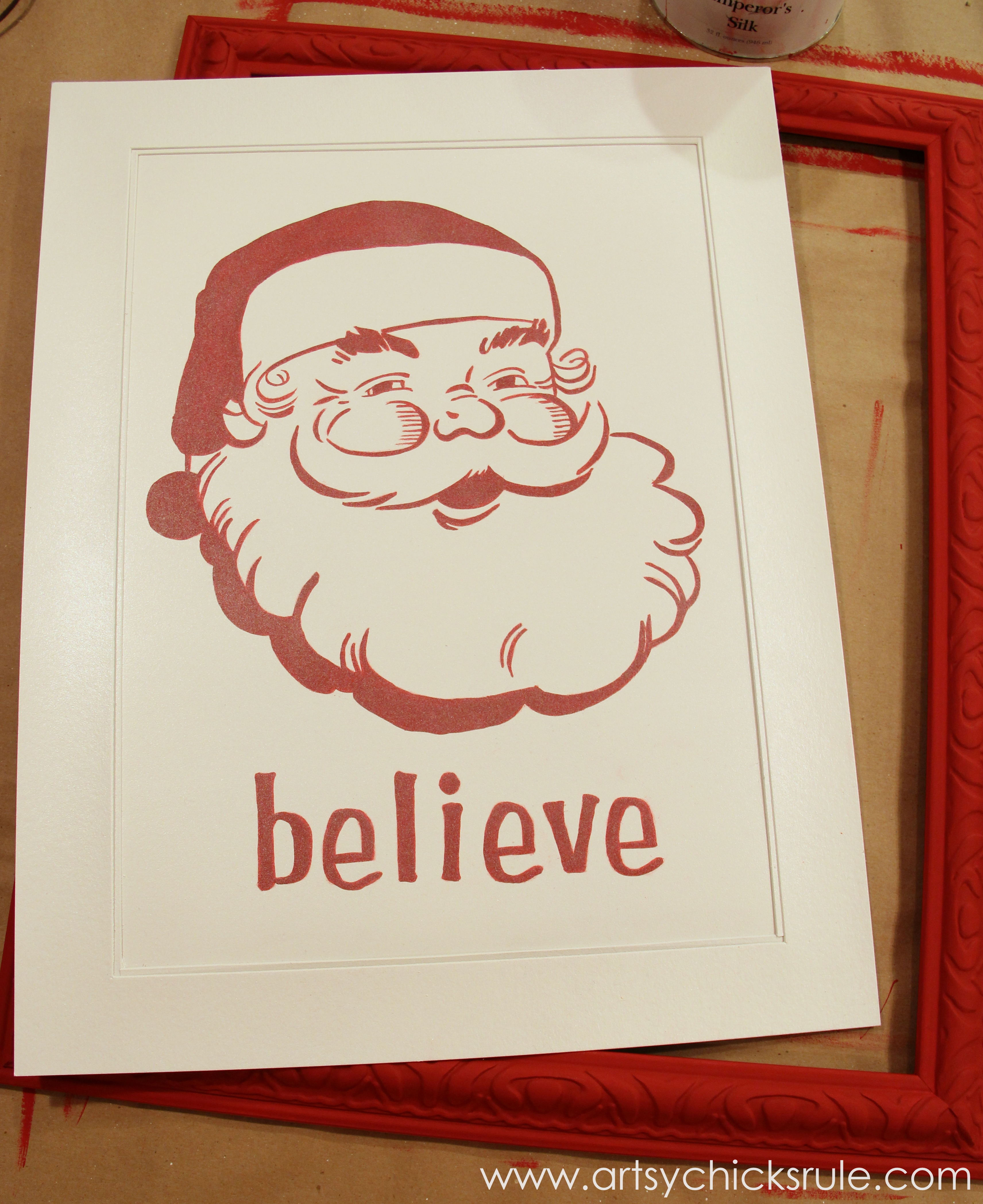 DIY Santa Sign Tutorial (Believe) - Artsy Chicks Rule®