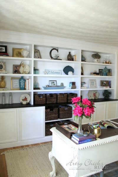 DIY Bookcase Tutorial (DIY built in, all the details!!) - Artsy Chicks ...