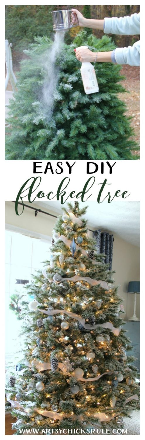 DIY Flocked Tree (easier than it seems, all the details!) - Artsy ...