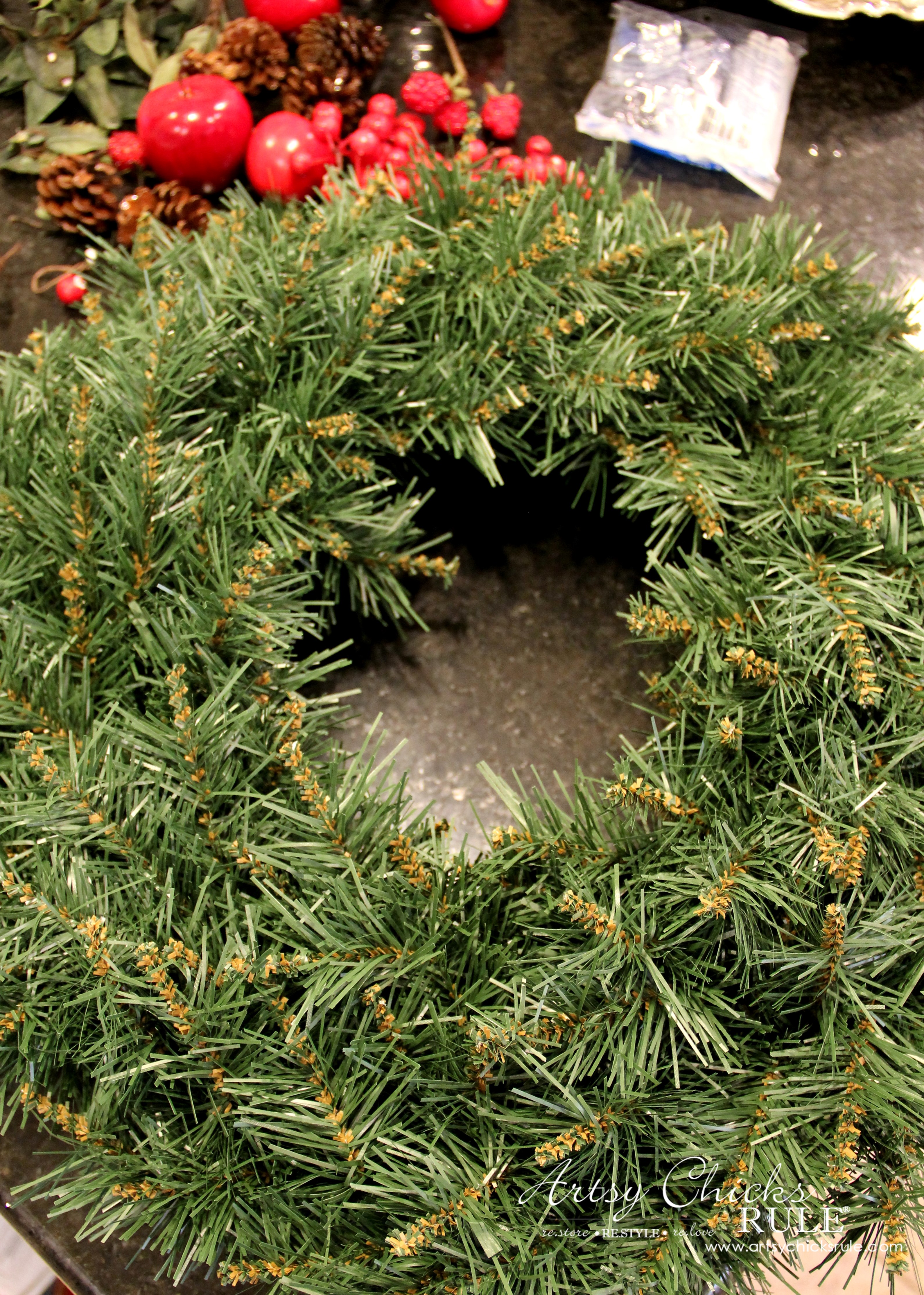 DIY Snow Flocking (wreaths, live branches and more!) - Artsy Chicks Rule®