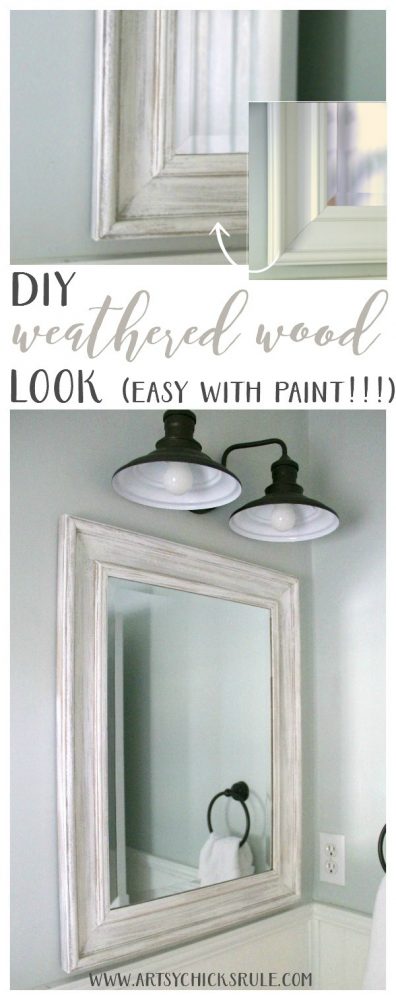 DIY Weathered Wood Look with Paint (simple technique!) - Artsy Chicks Rule®