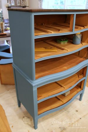 Giverny Chalk Paint Chest Makeover with White Wax - Artsy Chicks Rule®