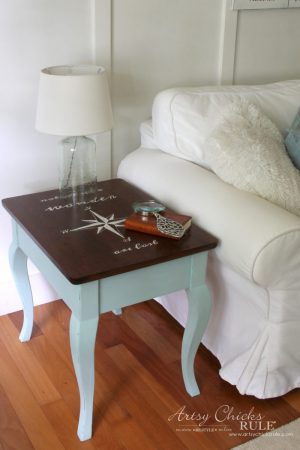 Compass Rose End Table Makeover (with Dixie Belle Paint) - Artsy Chicks ...
