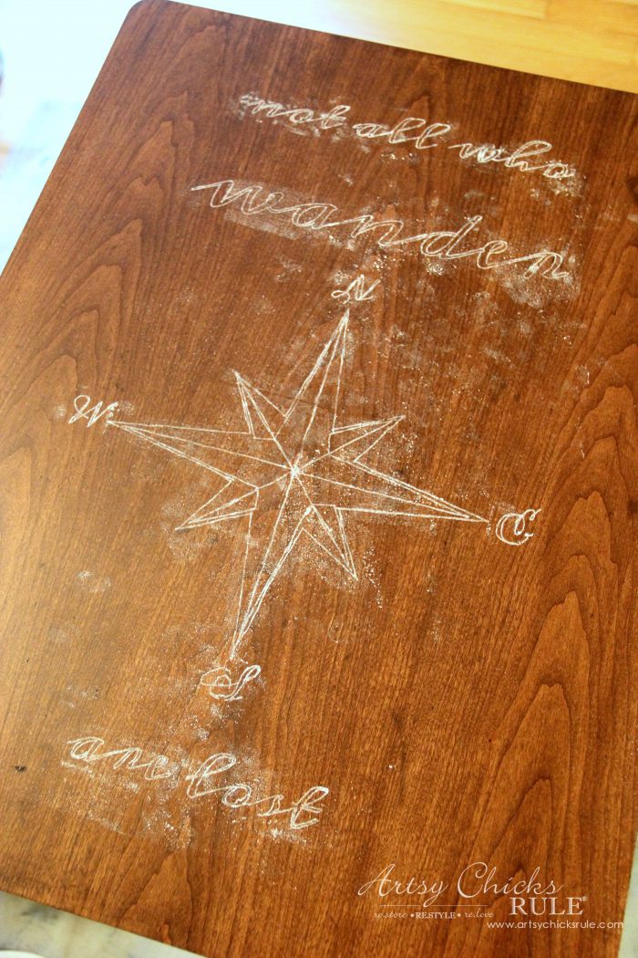 Compass Rose End Table Makeover (with Dixie Belle Paint) - Artsy Chicks ...