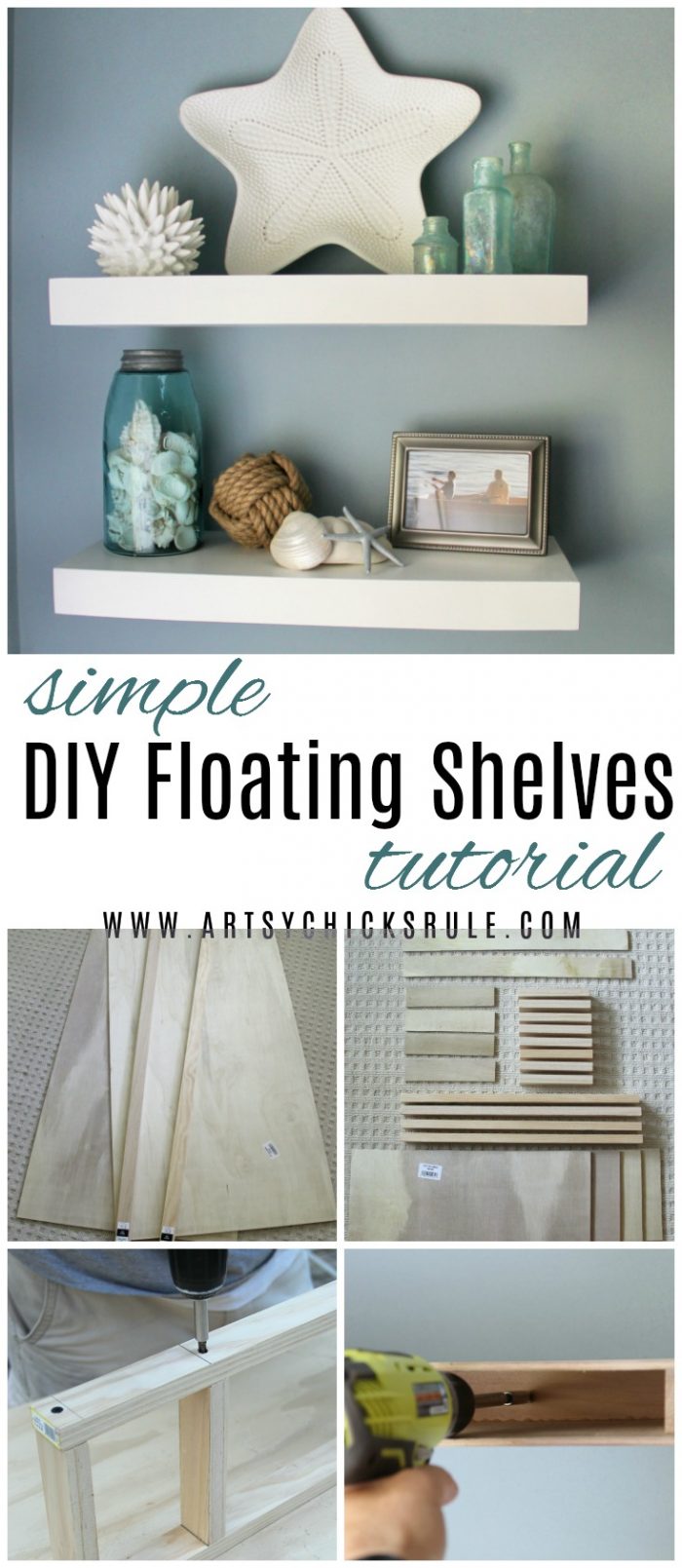 DIY Floating Shelves Tutorial (easier than you think!) - Artsy Chicks Rule® DIY Floating Shelves Tutorial (easier than you think!) - Artsy Chicks Rule®