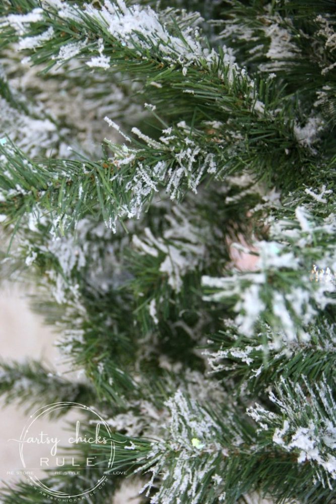 My DIY Snow Flocked Tree -2 Years Later (all the details!) - Artsy ...