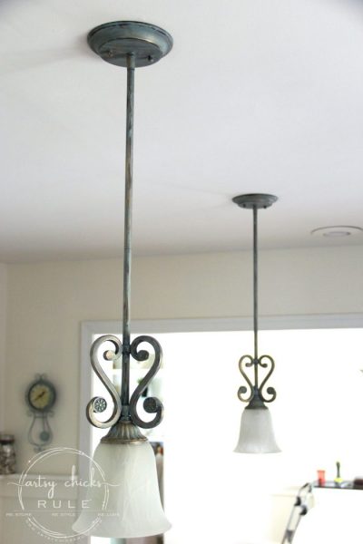 How To Paint Light Fixtures (update without taking them down!) - Artsy ...