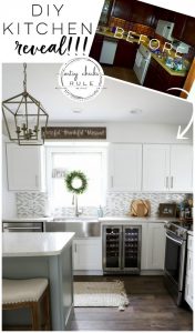 DIY Coastal Kitchen Makeover Reveal (full remodel!!!) - Artsy Chicks Rule®