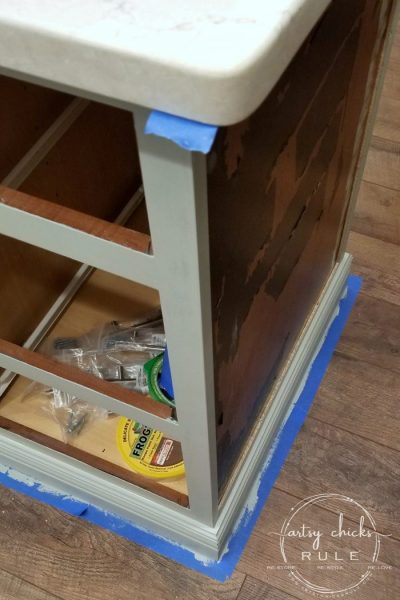 DIY Kitchen Island Makeover (made with big box store cabinets!) - Artsy ...