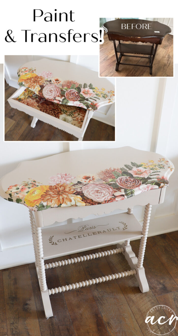 Spindle Leg Table Makeover - Artsy Chicks Rule®