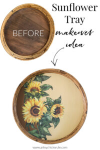 Sunflower Tray Makeover Idea - Artsy Chicks Rule®