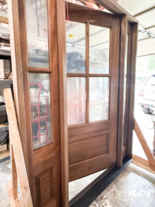 Walnut Stained Front Door & Home Update - Artsy Chicks Rule®